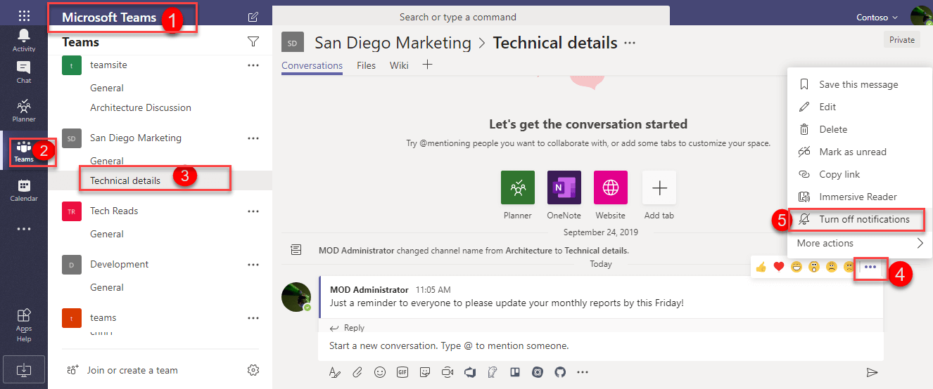Turn Off Notifications In Microsoft Teams Conversations